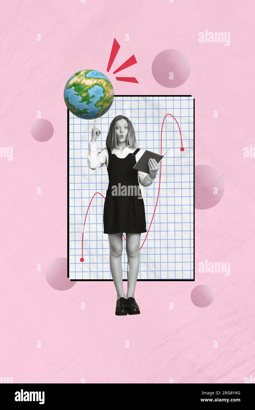 Poster banner collage of clever smart teen schoolkid secondary school ...