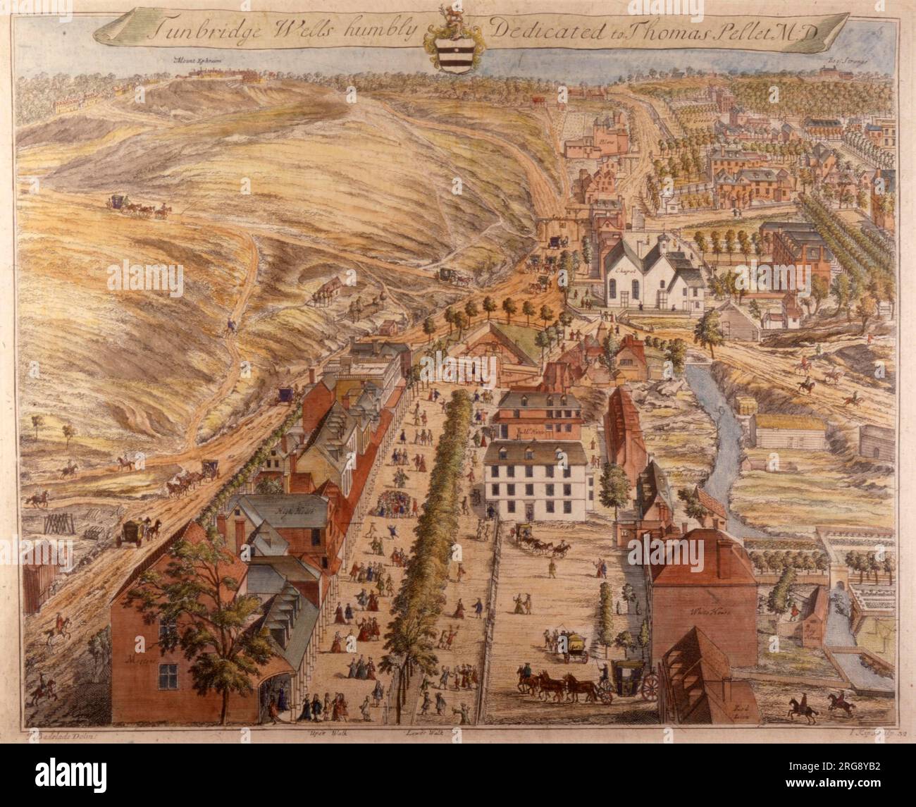 A bird's eye view of an English country town - Tunbridge Wells, Kent ...