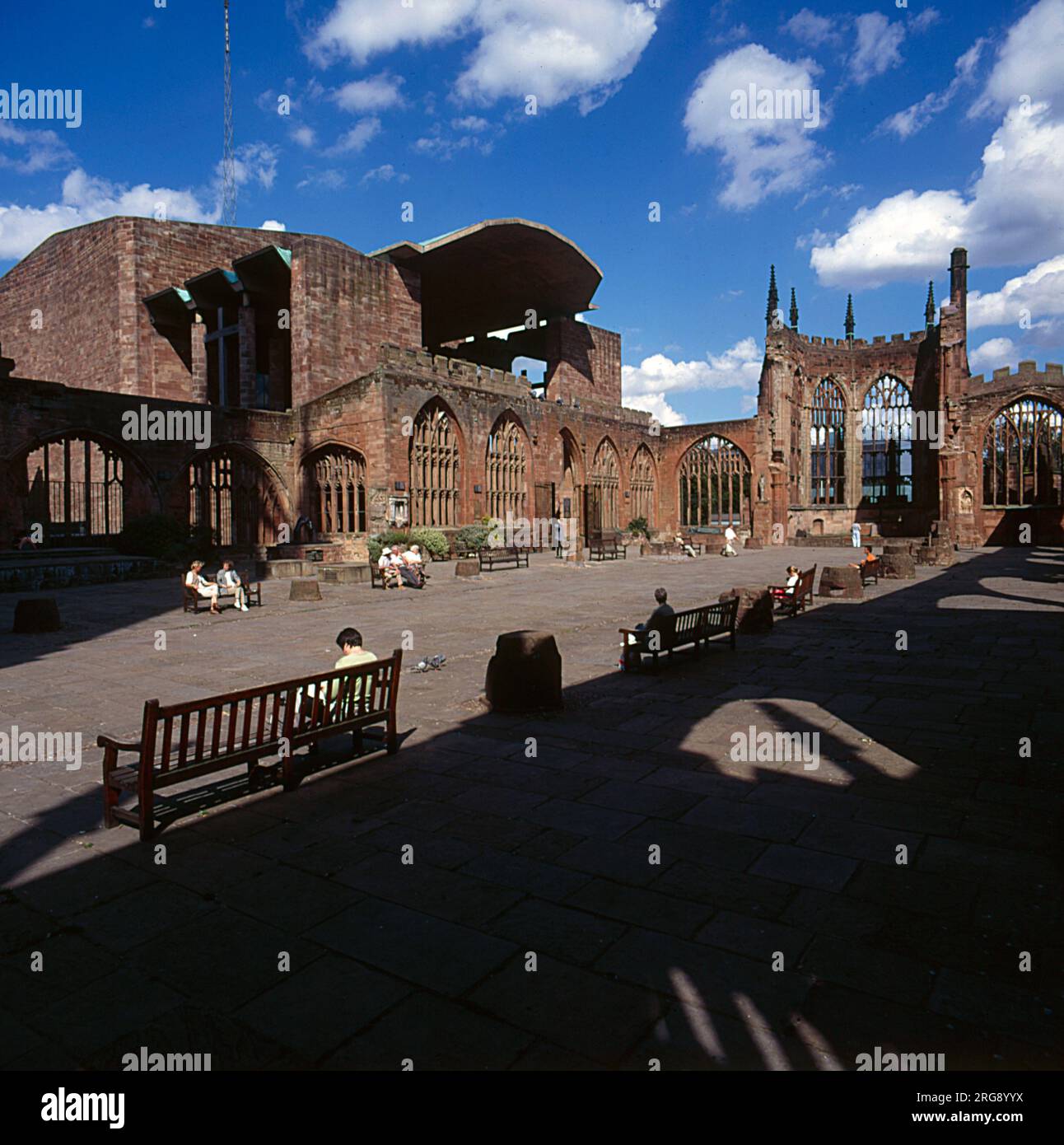 Old Coventry Cathedral, which was brutally devastated during the World ...