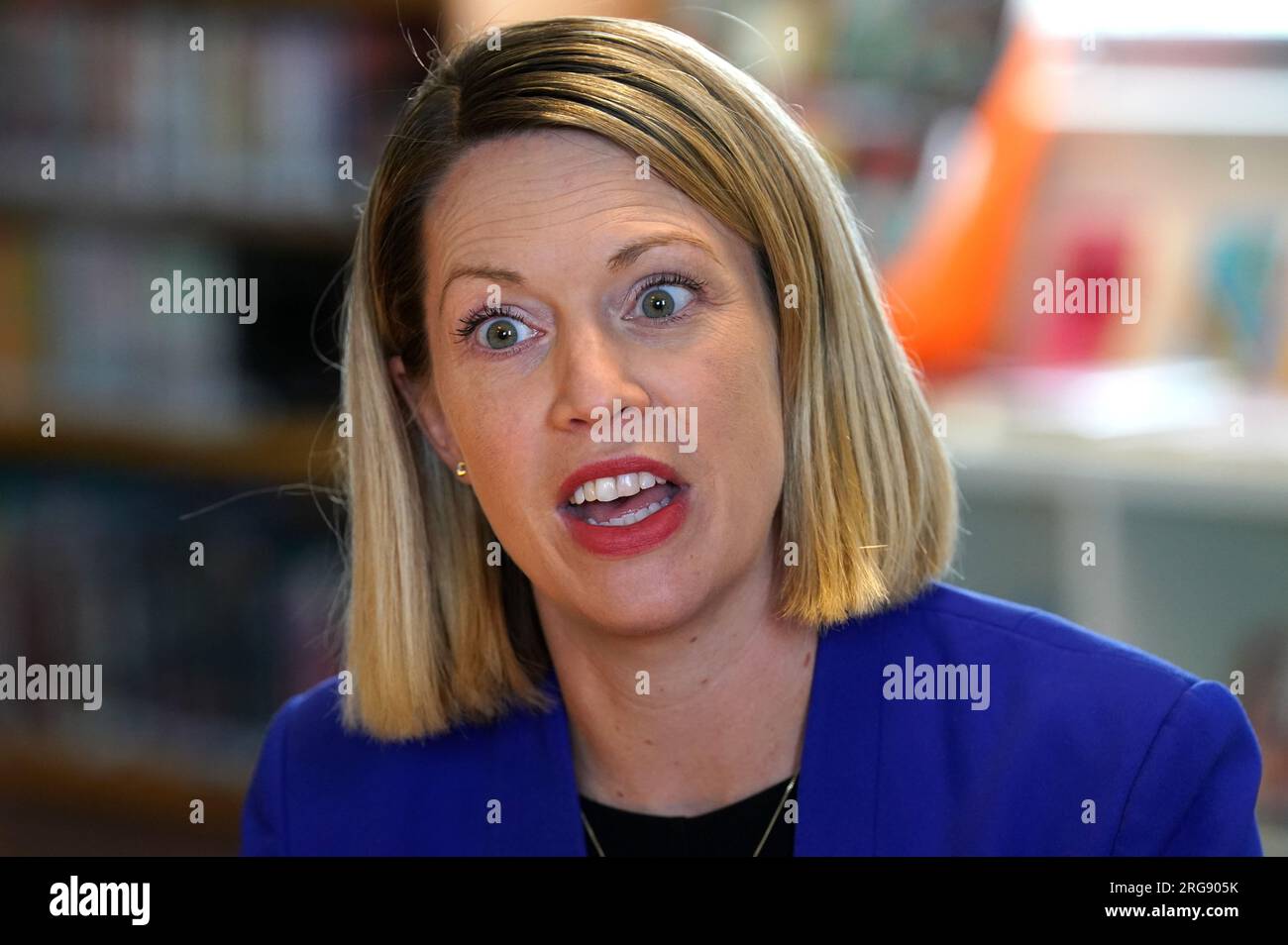 Education Secretary Jenny Gilruth chats to pupils during a visit to ...