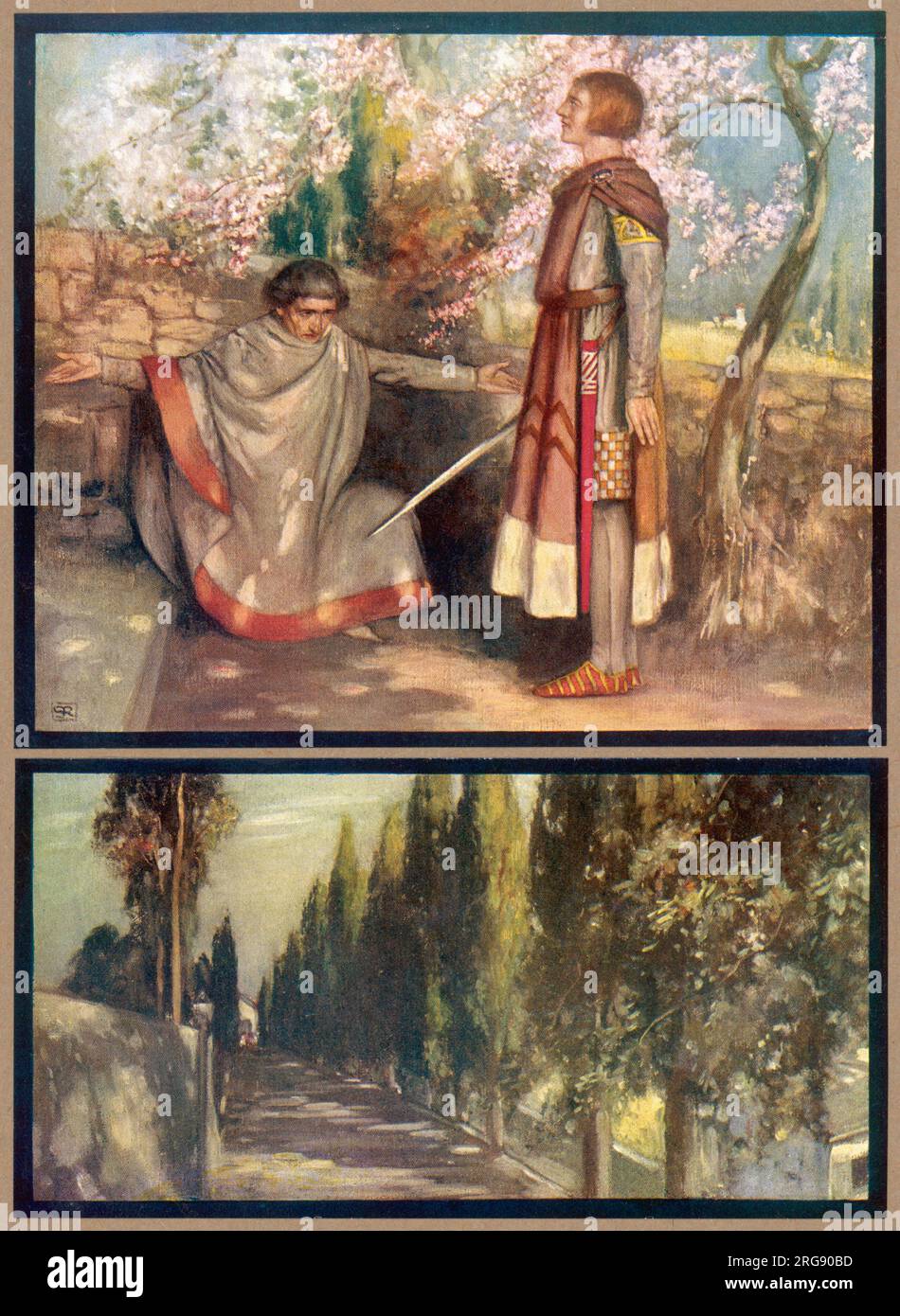 Daint GIOVANNI GUALBERTO forgives the murderer of his brother. Below ...