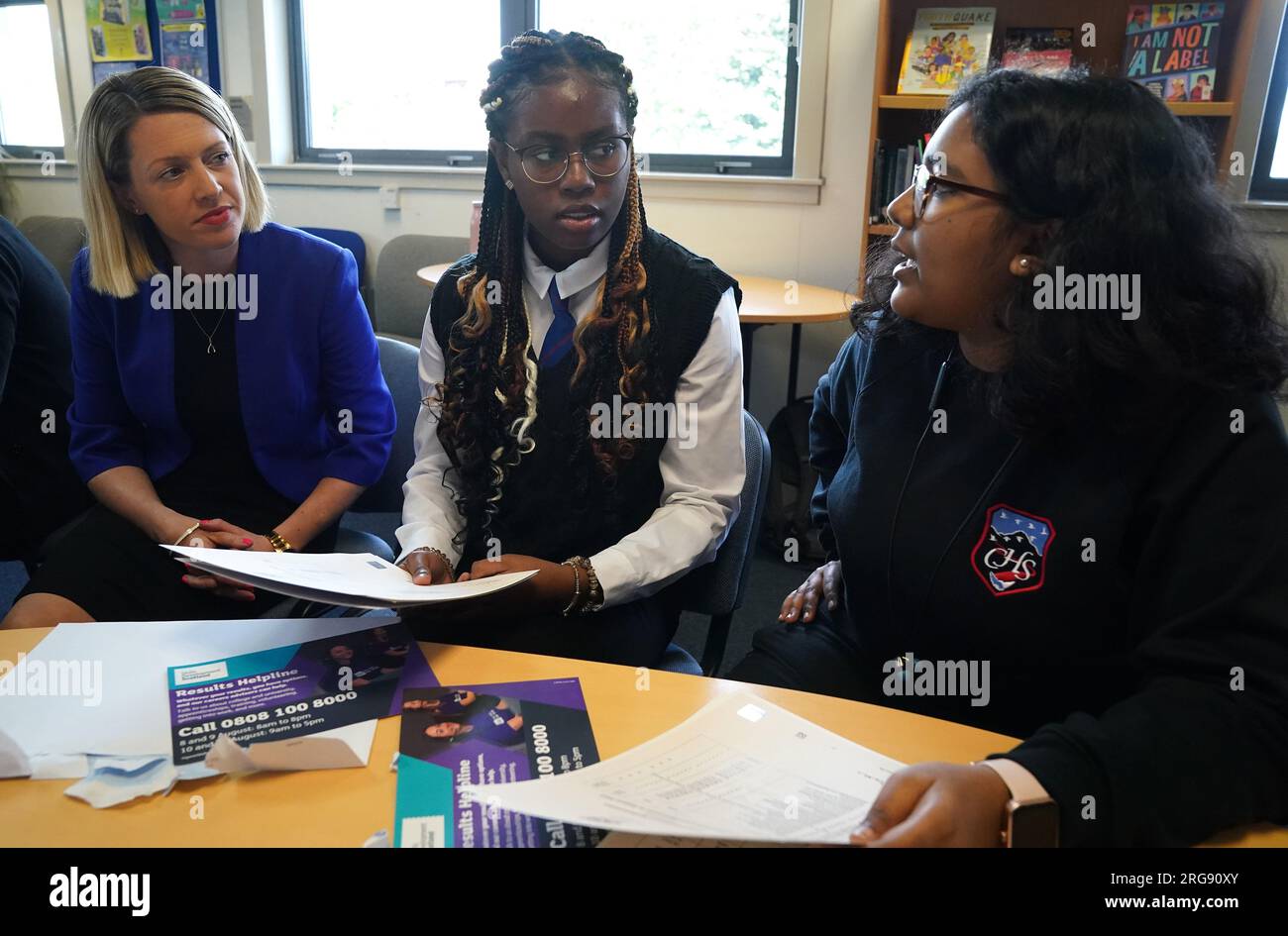 Education Secretary Jenny Gilruth chats to pupils during a visit to ...
