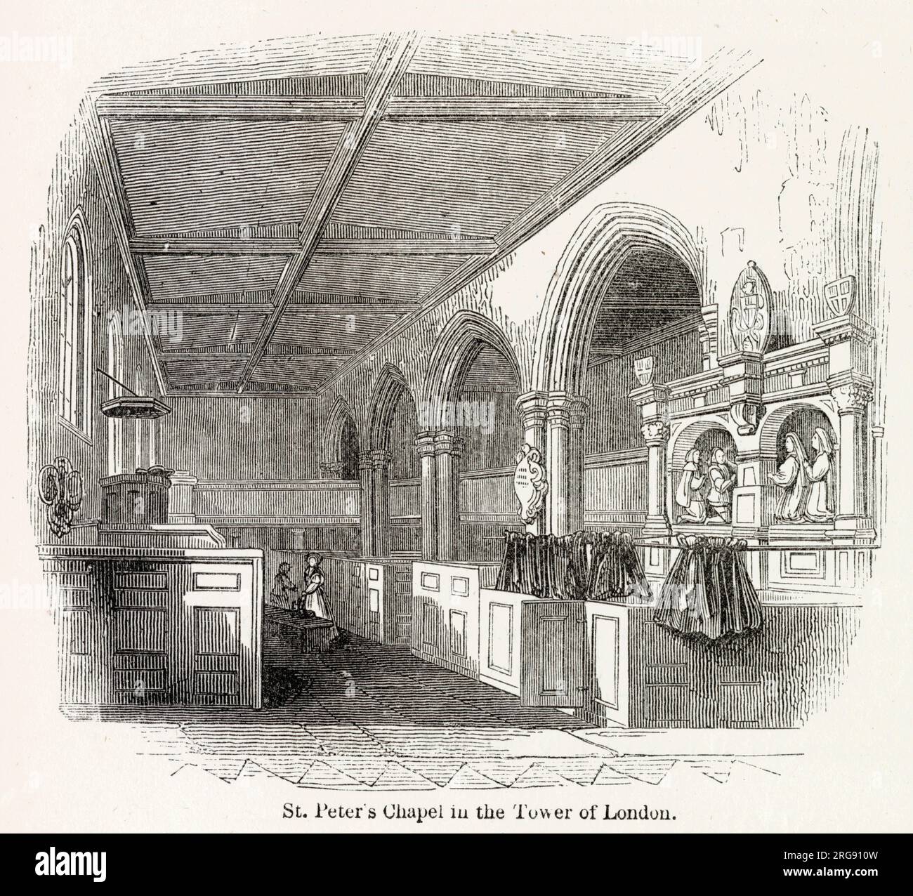 Interior of St Peter's Chapel, situated within the Tower's Inner Ward ...