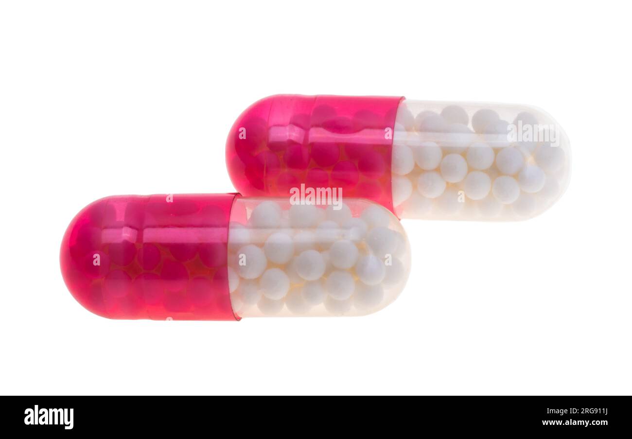 medical capsule isolated on white background Stock Photo - Alamy