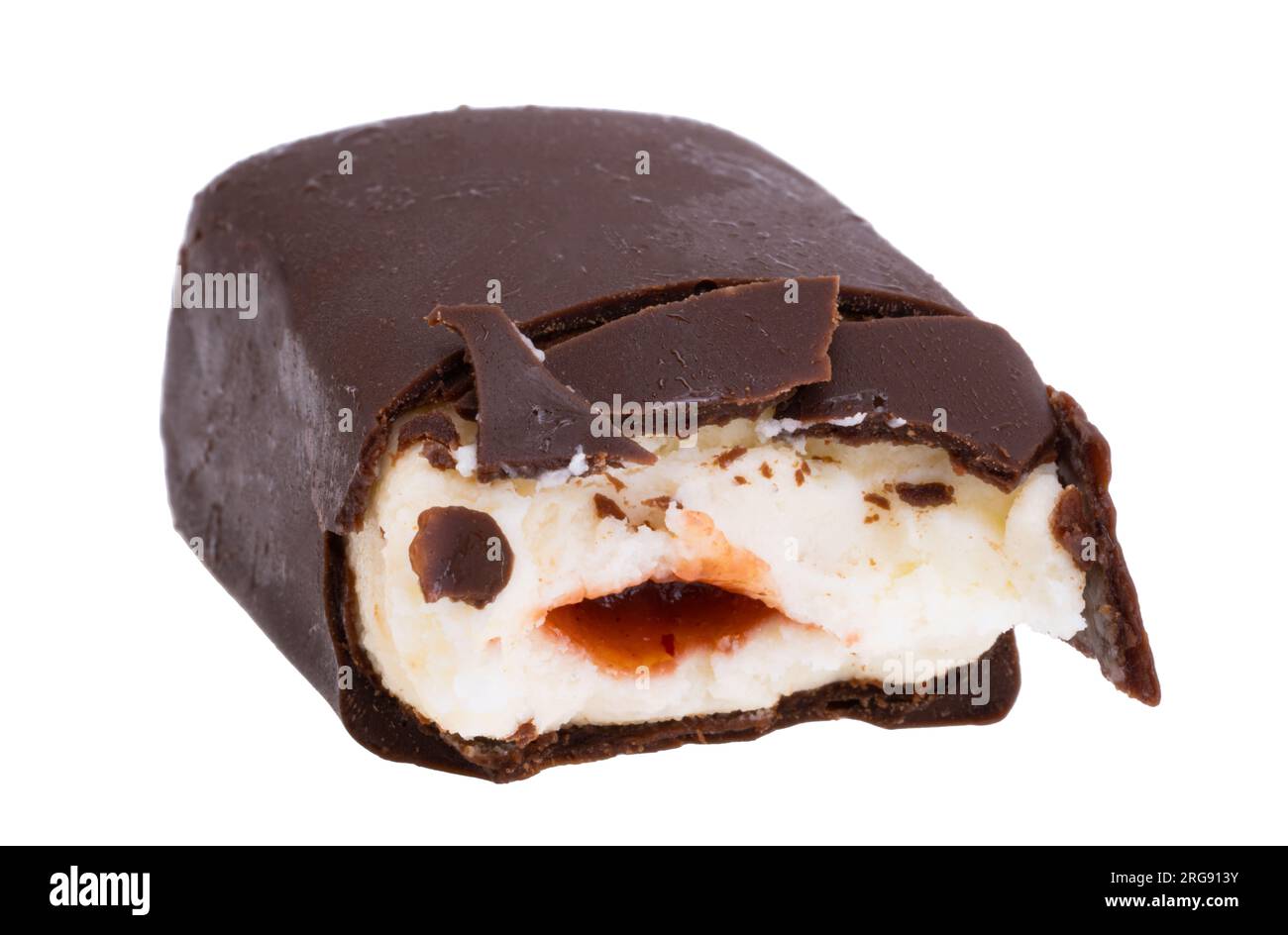 chocolate covered cheese isolated on white background Stock Photo - Alamy