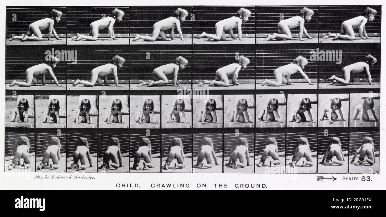 Sequence of crawling child Stock Photo - Alamy