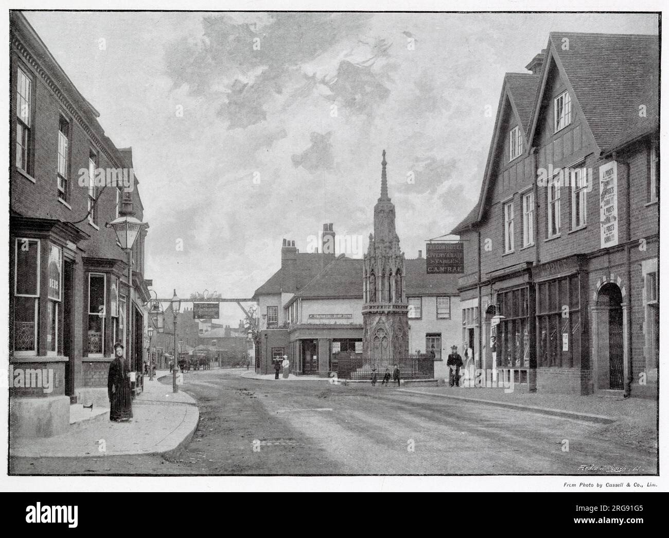 Waltham Cross in Broxbourne, Hertfordshire. The Eleanor Cross was ...