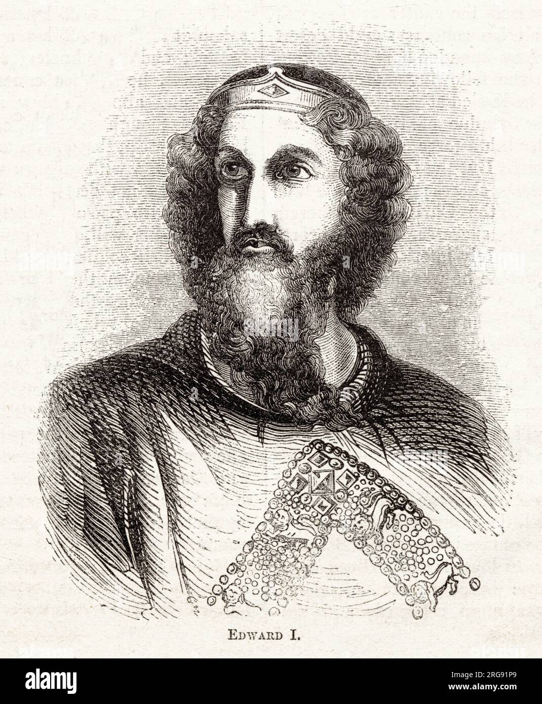 Edward I (1239 - 1307), also known as Edward Longshanks and the Hammer ...