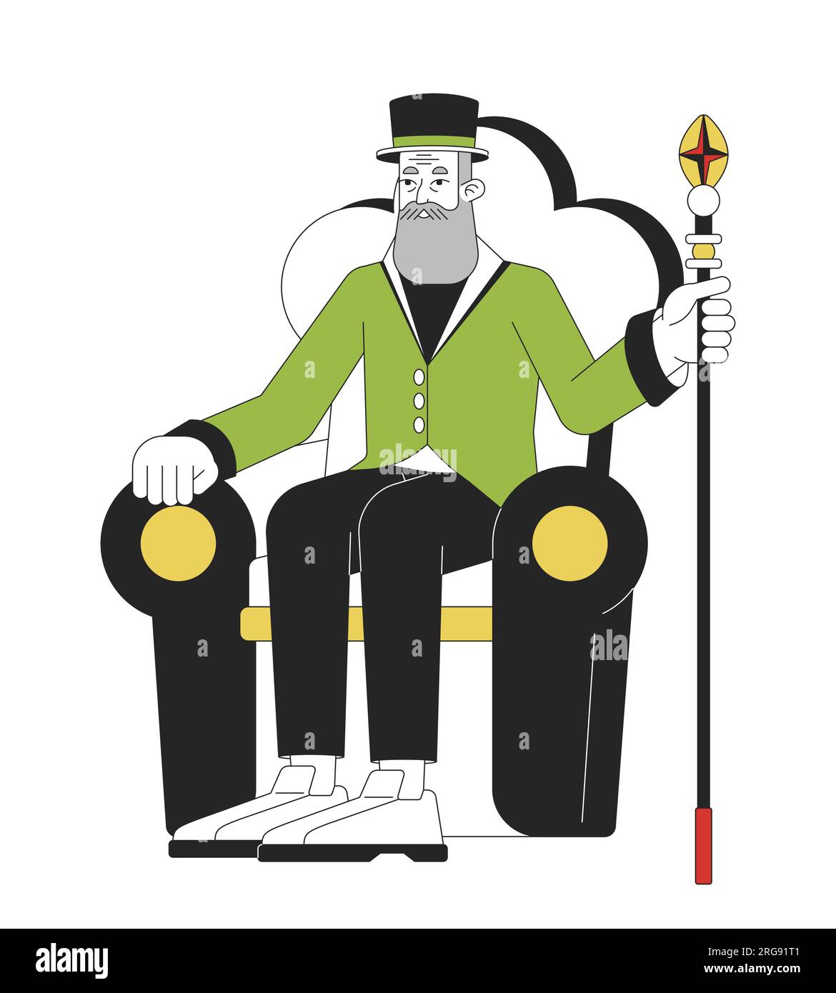 Cartoon illustration wizard sitting hi-res stock photography and images ...