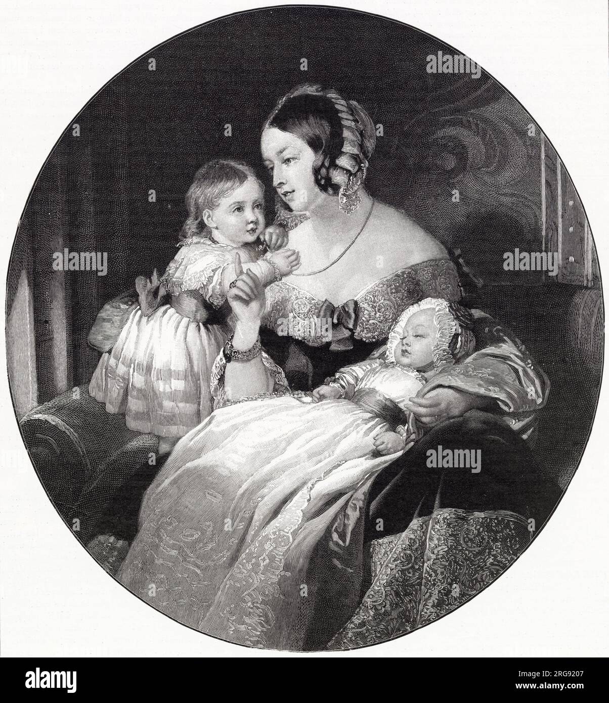 Queen Victoria at the age of 22 with her two eldest children, Princess ...