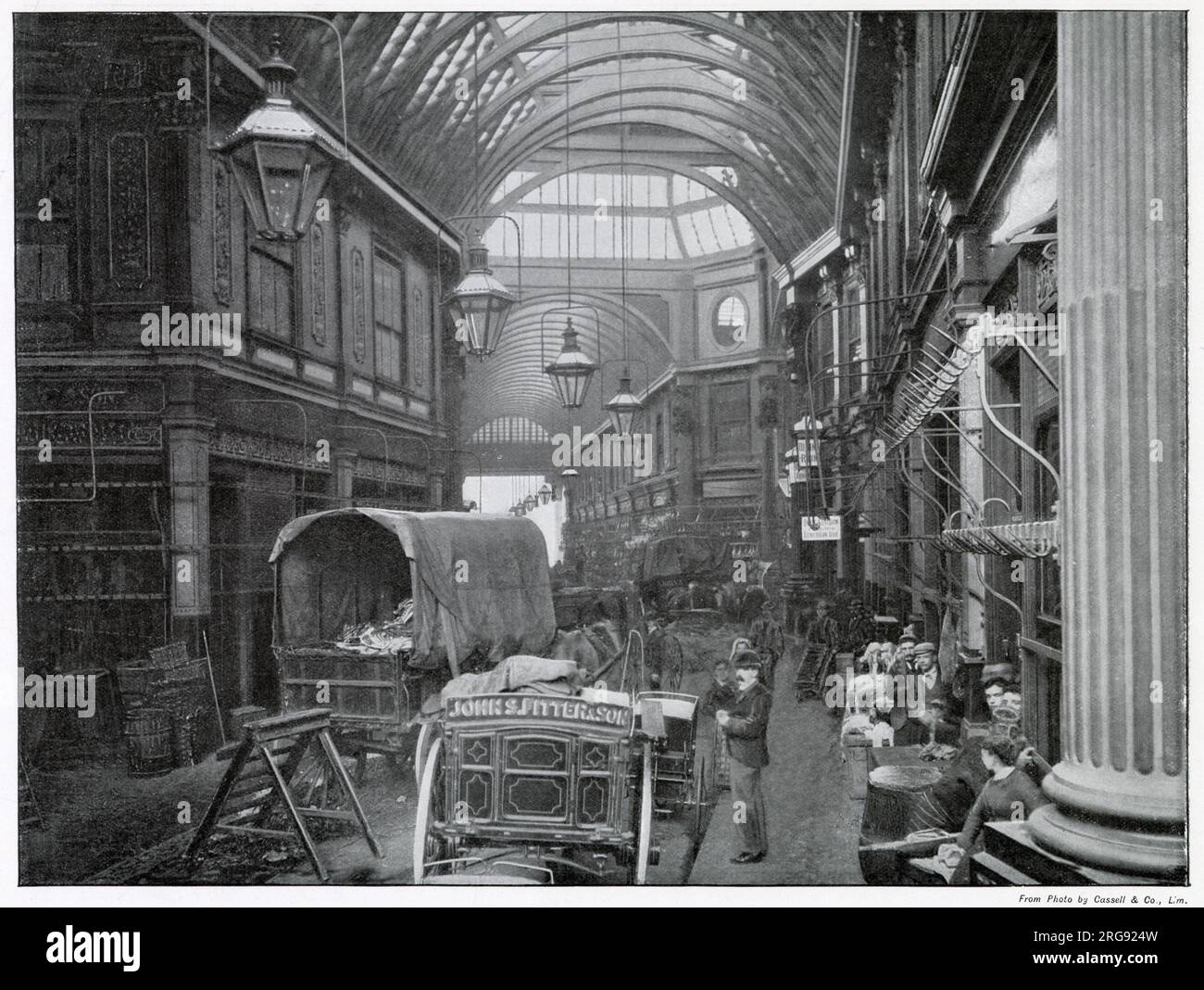 Interior of Leadenhall Market, covered market. Chief market for poultry ...