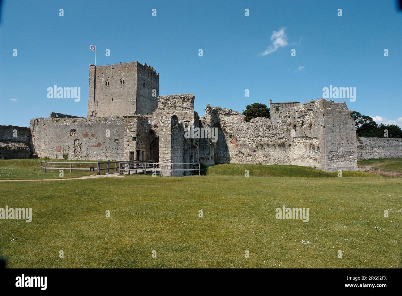 View of Portchester Castle, near Portsmouth, Hampshire. Built as a ...