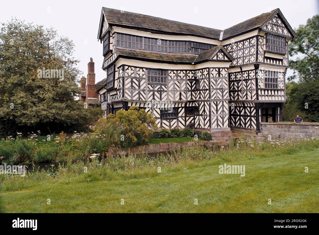 View of Little Moreton Hall, near Congleton in Cheshire, a moated 15th ...
