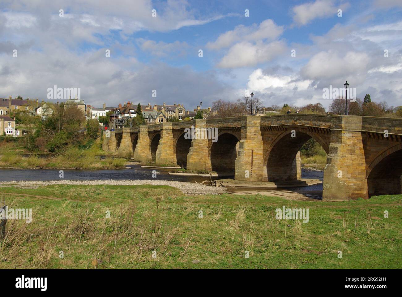 The bridge across the River Tyne at Corbridge, Northumberland. The ...