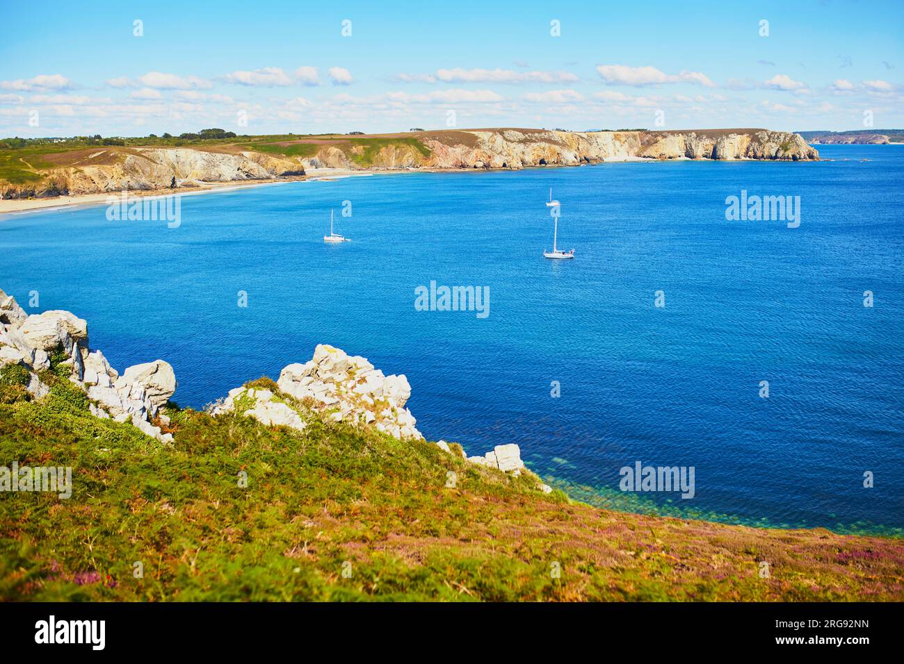 Scenic view of Crozon peninsula, one of the most popular tourist ...