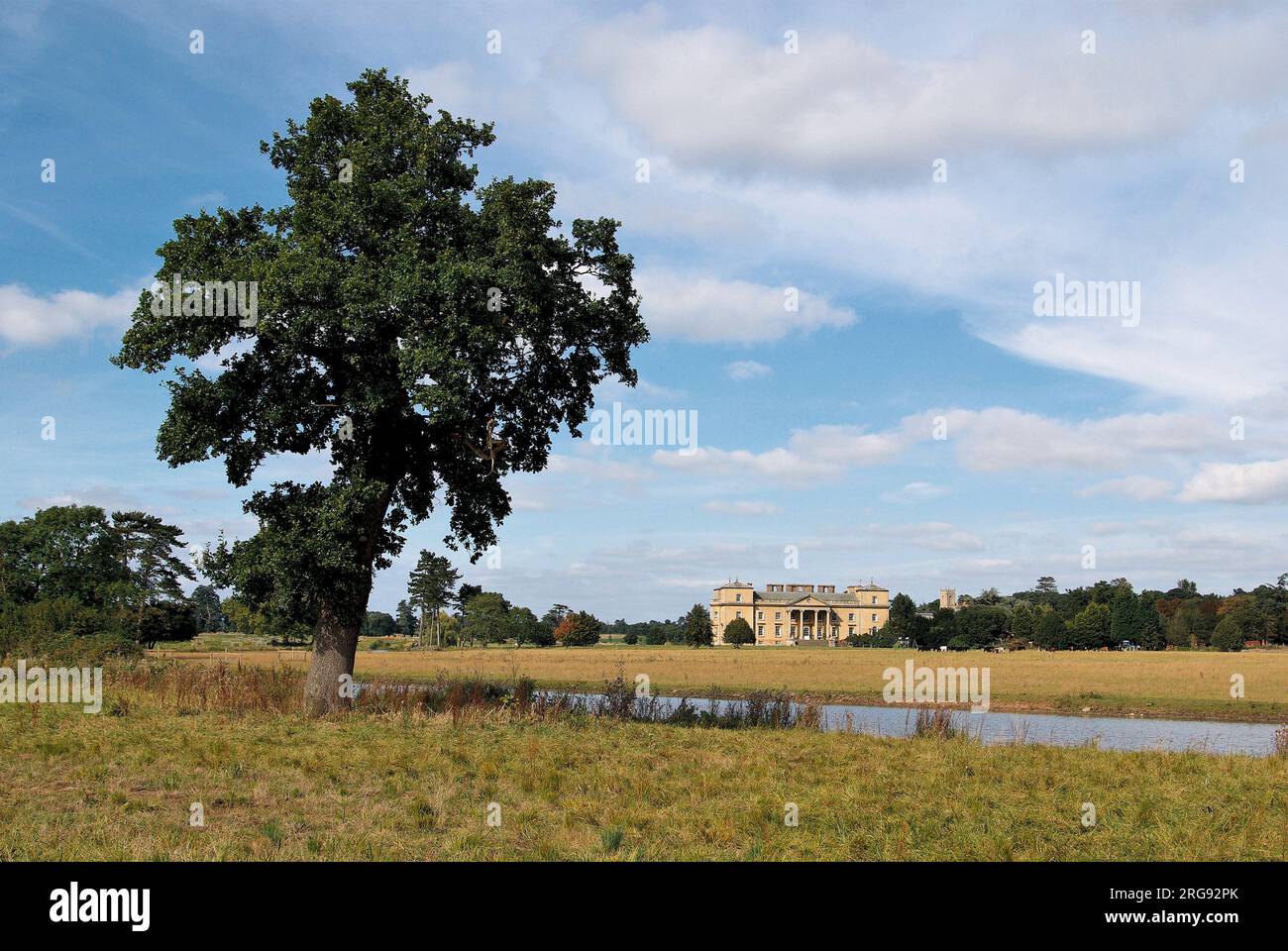 A distant view of Croome Court, near Besford, Worcestershire. The house ...