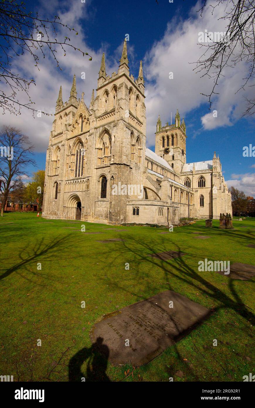 Side view of Selby Abbey, in the town of Selby, North Yorkshire. One of ...