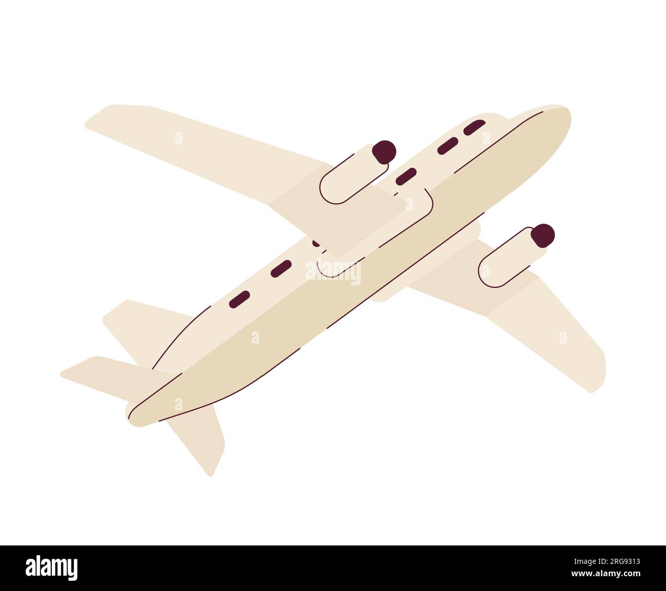 Plane semi flat colour vector object Stock Vector Image & Art - Alamy