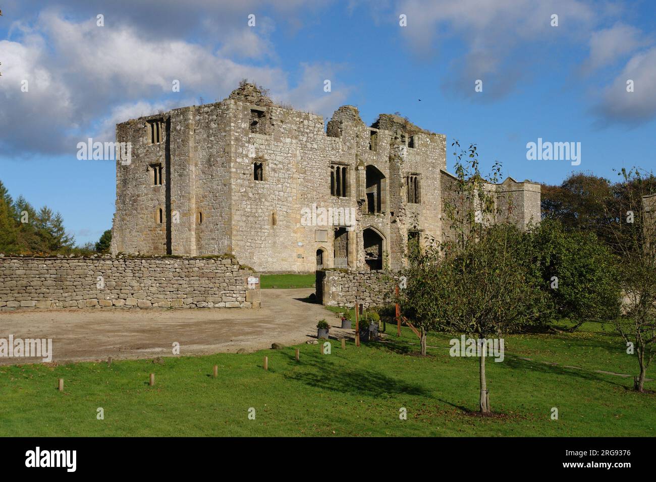 View of the ruined Barden Tower in the Yorkshire Dales, North Yorkshire ...