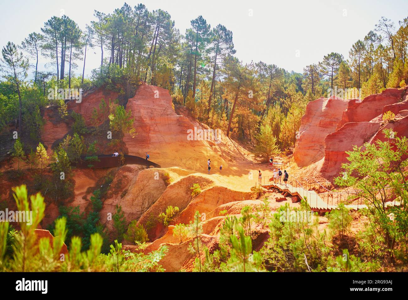 Famous Ochre path (Sentier des Ocres in French) through large ochre ...