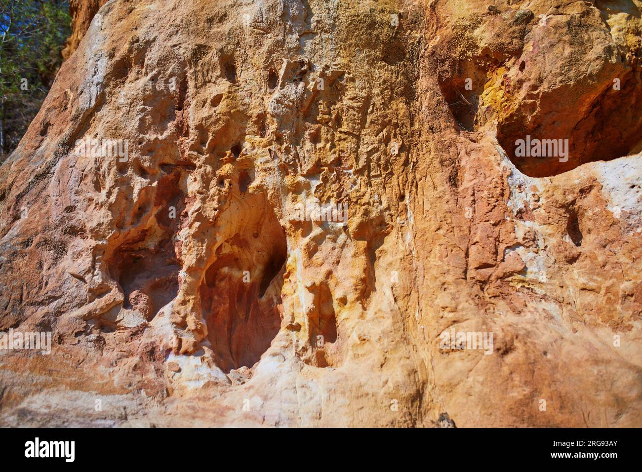 Famous Ochre path (Sentier des Ocres in French) through large ochre ...