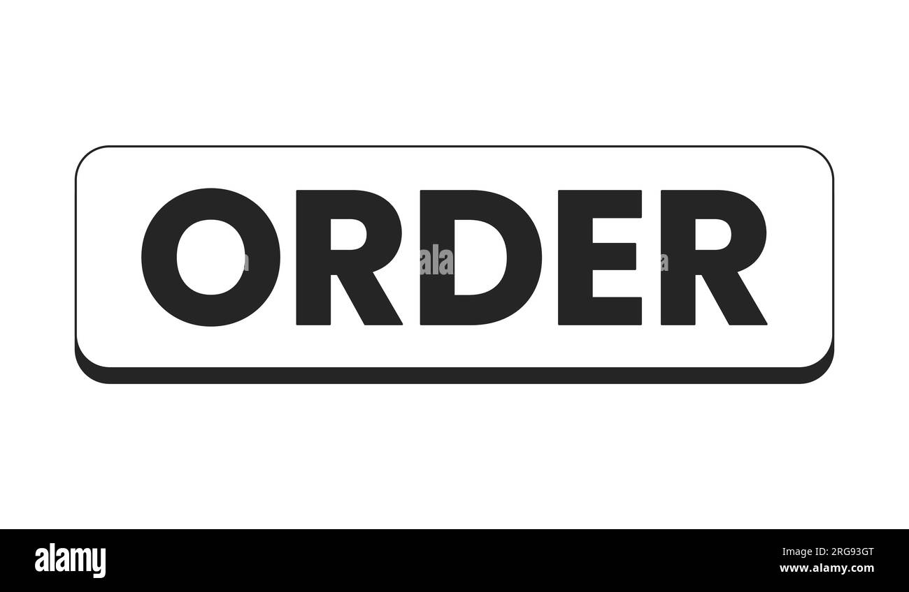 Order button flat monochrome isolated vector object Stock Vector Image & Art - Alamy