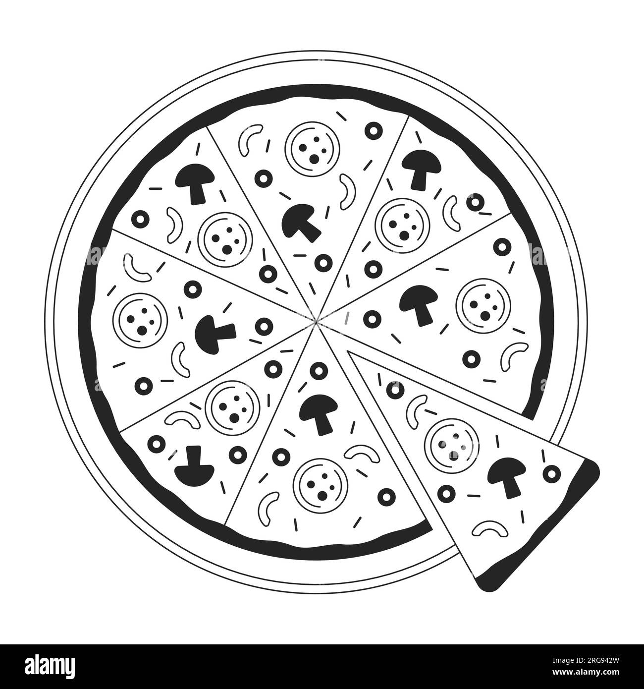 Pizza Graphic Black And White