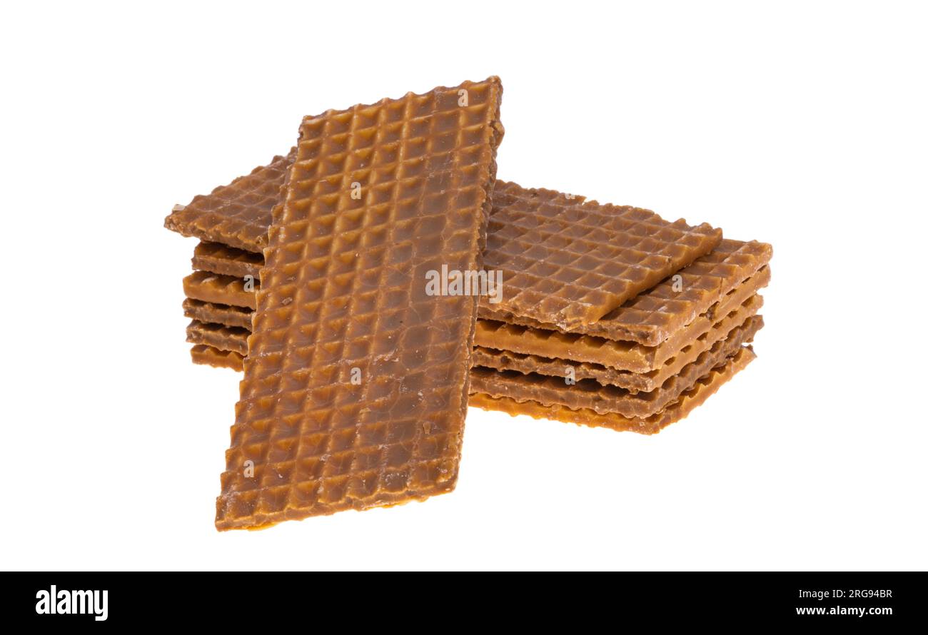 waffles with toffee isolated on white background Stock Photo - Alamy
