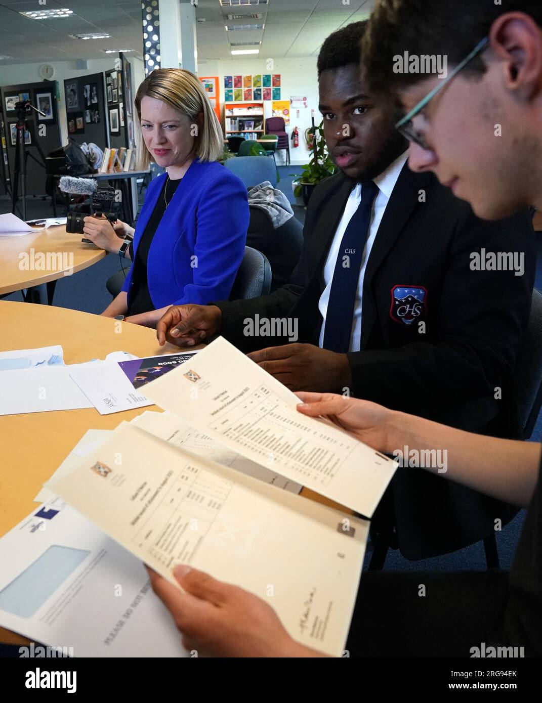 Education Secretary Jenny Gilruth chats to pupils during a visit to ...