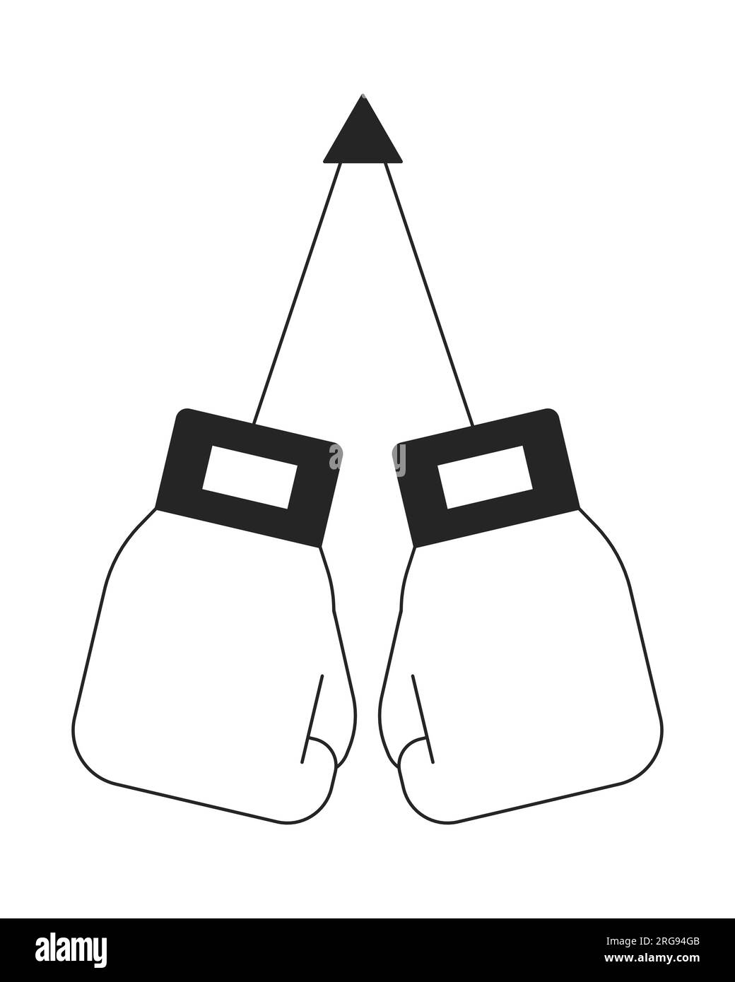 Hanging Boxing Gloves Flat Monochrome Isolated Vector Object Stock Vector Image And Art Alamy