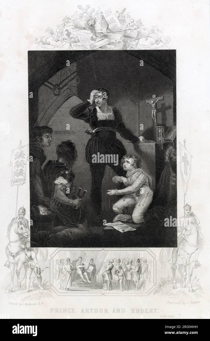The young Prince Arthur, Duke of Brittany, imprisoned at the Chateau de ...