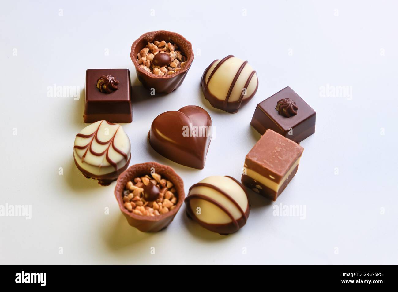 collection of beautiful delicious chocolate candies Stock Photo - Alamy