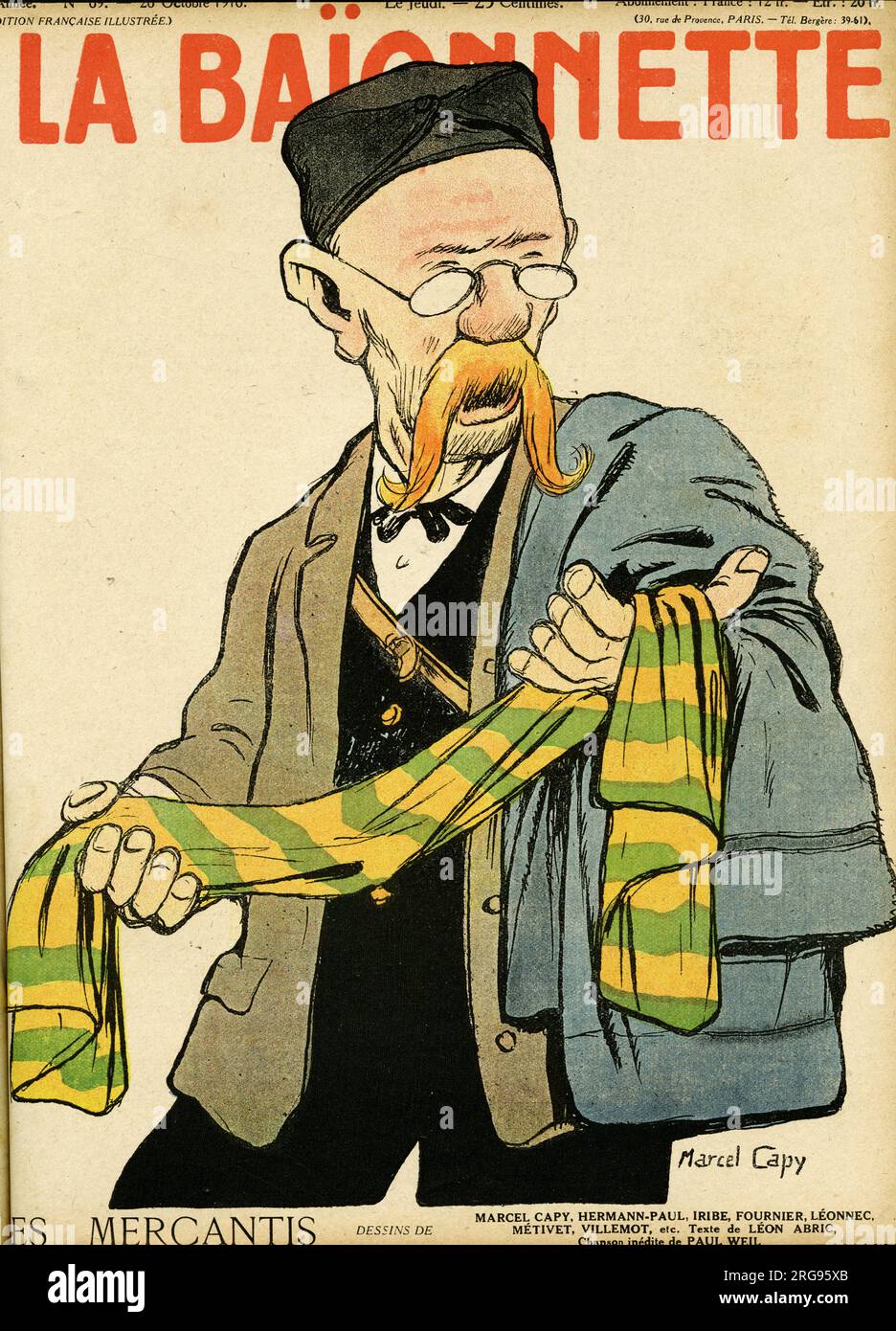 Front cover design for La Baionnette, an issue focusing on profiteers ...