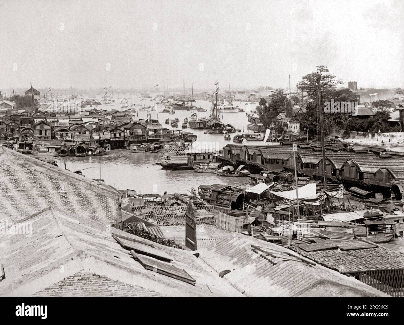 River view, Canton (Guangzhou) China, circa 1890s Stock Photo - Alamy