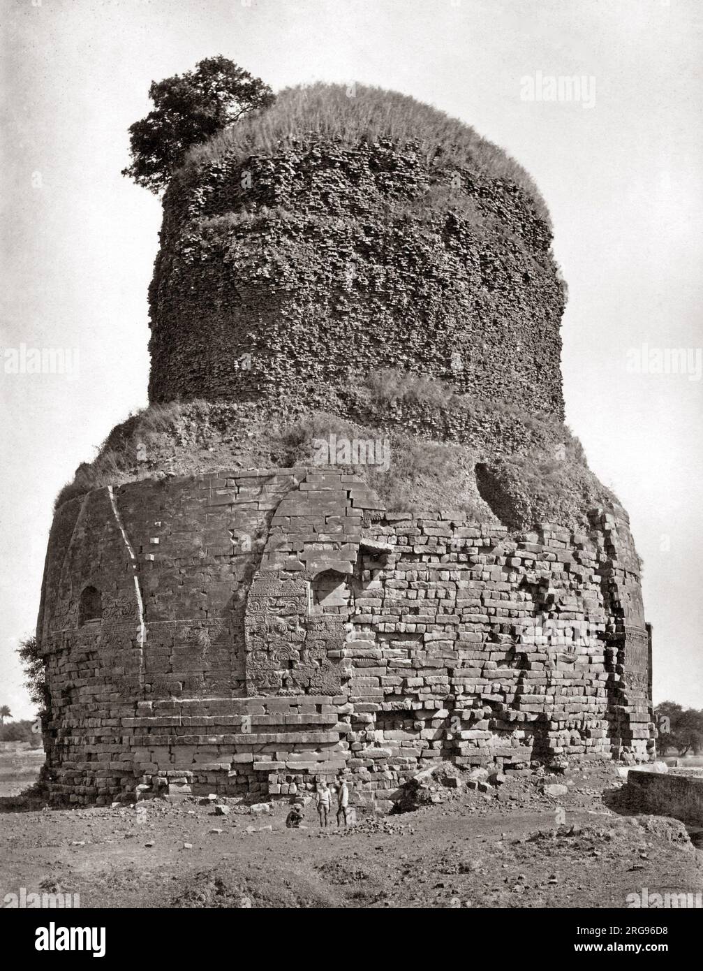 Benares, Varanasi, India, 1860s - Ancient tower at Sarnath Stock Photo ...