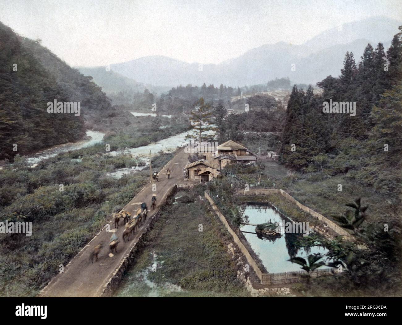 Daya river, on the road to Lake Chuzenji, Japan circa 1880s Stock Photo ...