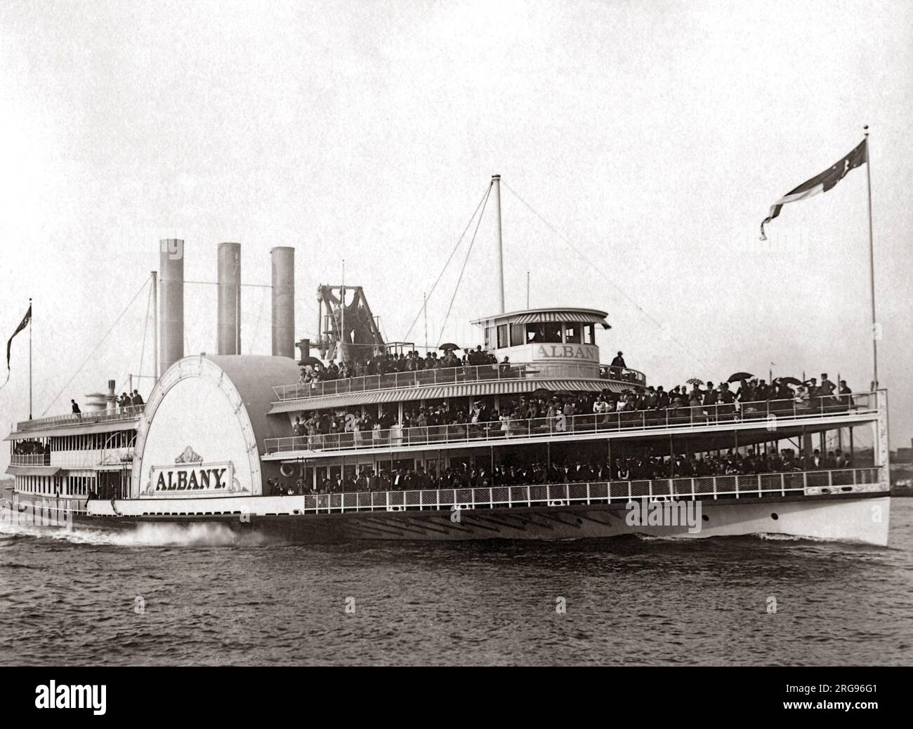 Hudson River day boat, Albany, circa 1890s New York, USA Stock Photo ...
