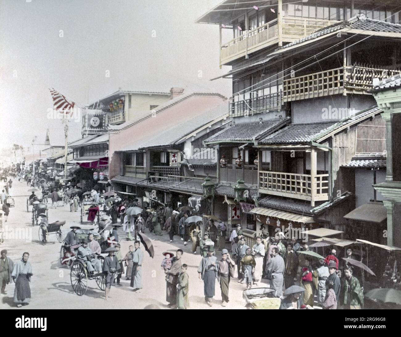 Street scene in Osaka, Japan, circa 1880s Stock Photo - Alamy