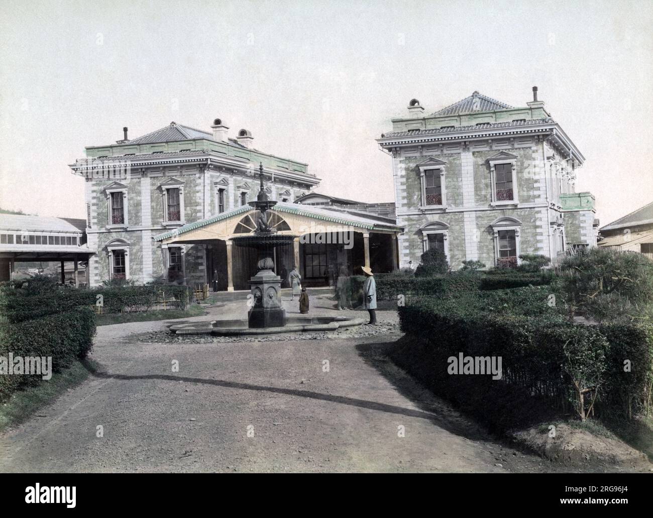Railway station at Yokohama, Japan, circa 1890 Stock Photo - Alamy