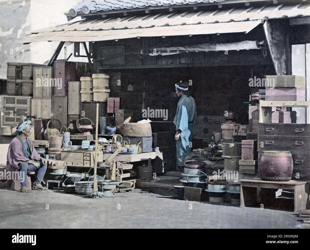 Hardware shop, Japan, circa 1880s Stock Photo - Alamy