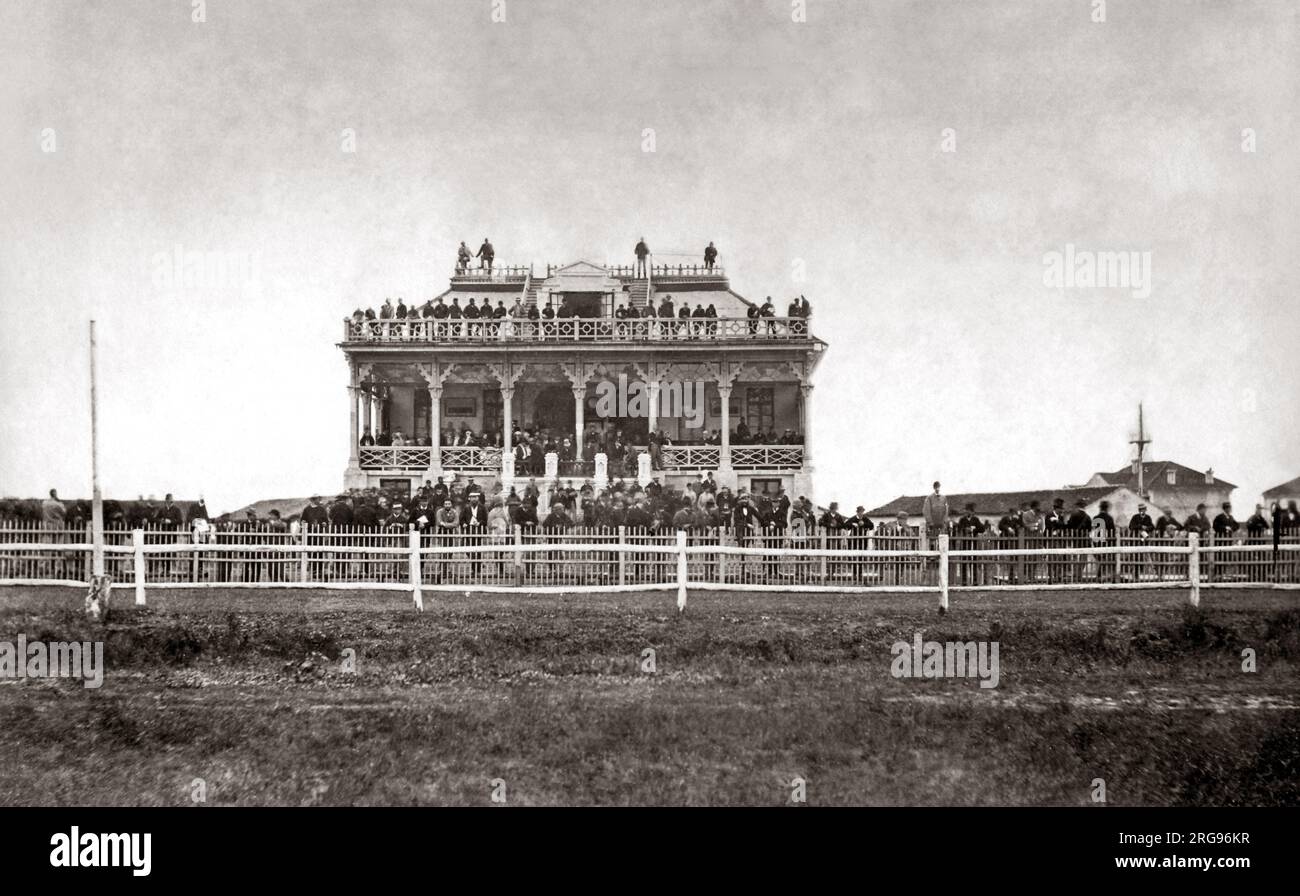 Grandstand at Shanghai racecourse, China, circa 1880 Stock Photo - Alamy