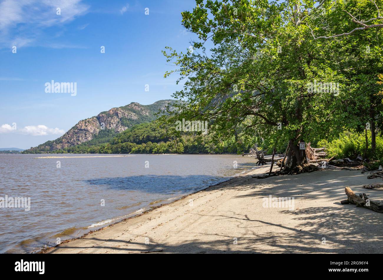 On the riverfront of the Hudson at Little Stony Point Park with a view ...