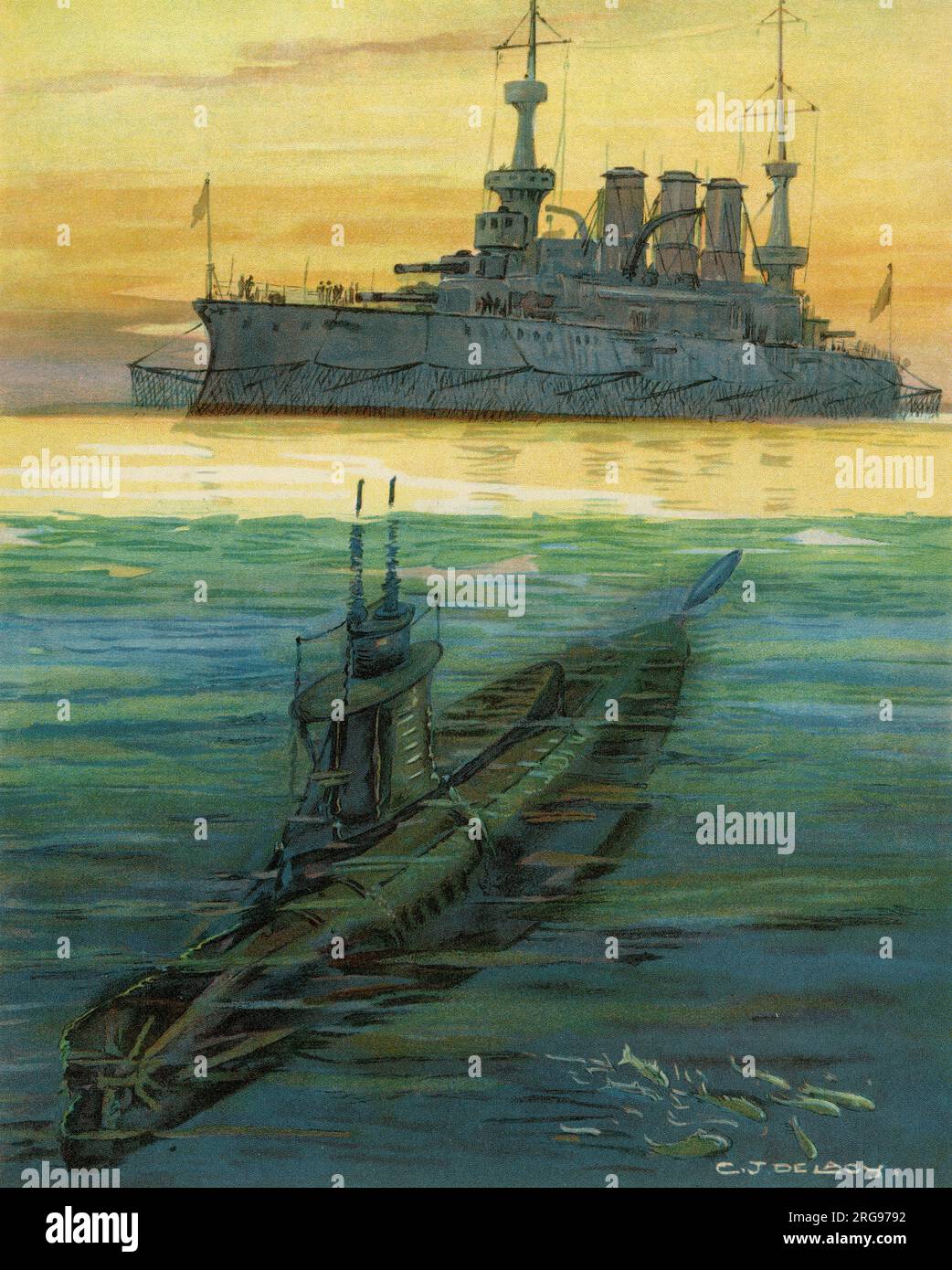 A submarine firing a torpedo Stock Photo - Alamy