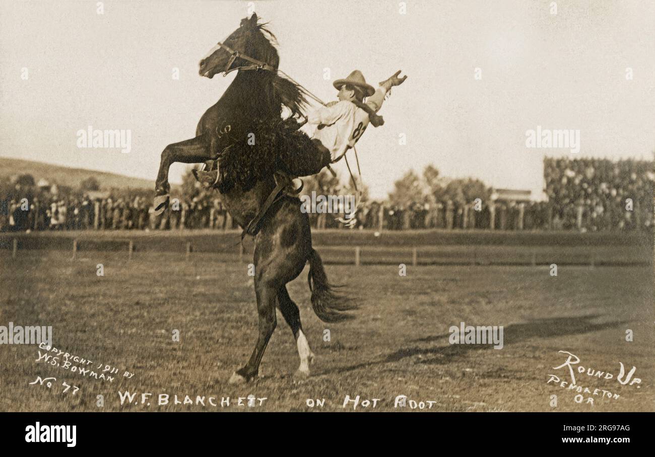 Rodeo - W. F. Blanchett on 'Hot Foot' - Round up, Pendleton, Oregon ...