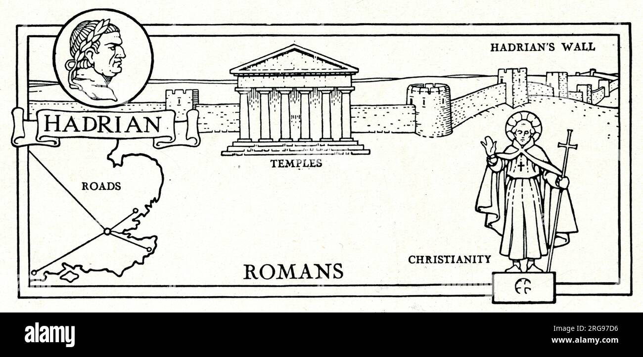Romans in Britain - Emperor Hadrian, Hadrian's Wall, roads, temples and ...