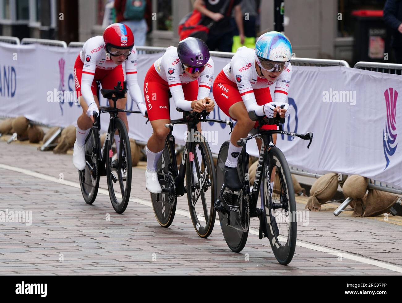 The Poland women's team during the Team Time Trial Mixed Relay on day ...