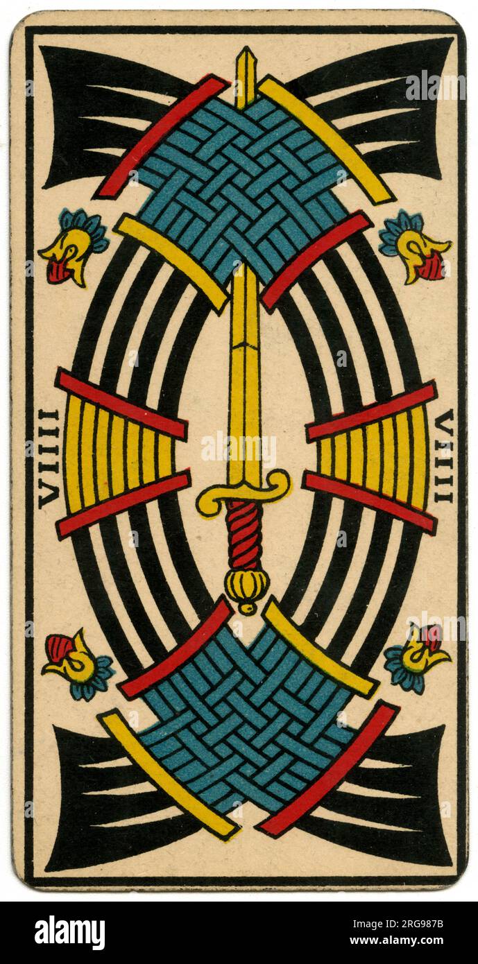 Tarot Card - Epees (Swords) VIIII (IX Stock Photo - Alamy