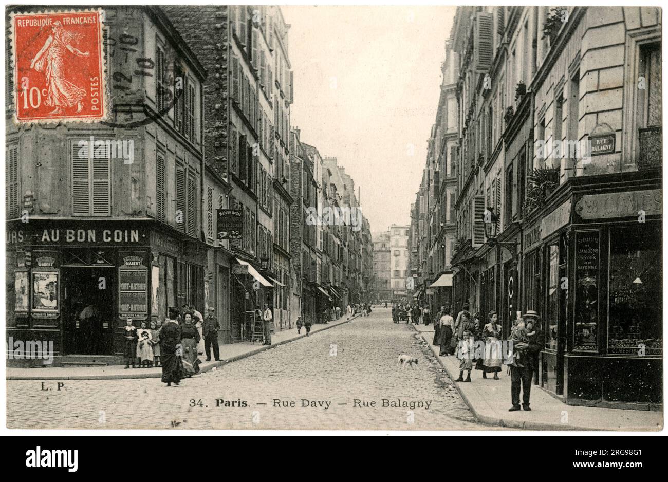 Rue Davy from the Rue Balagny, 17th arrondissement, Paris, France Stock ...