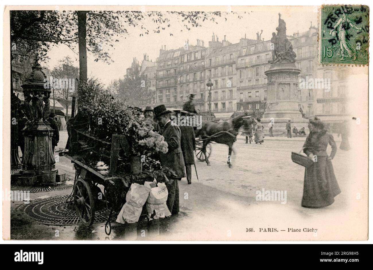Scene in the Place de Clichy, 17th arrondissement, Paris, France, with ...