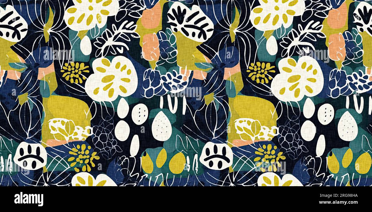 Modern fun pattern clash fabric border print for summer beach textile ...